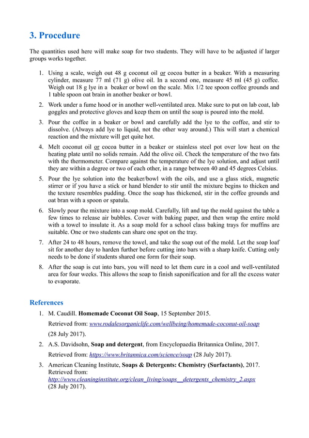 How to make soap - Experiment for Chemistry lessons | PDF