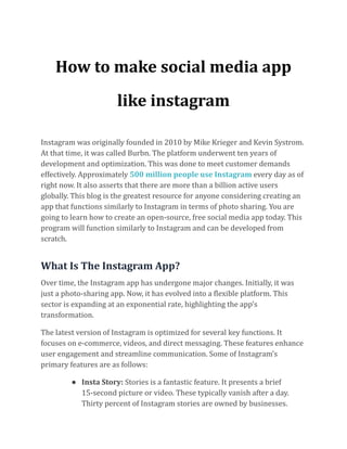 How to make social media app like instagram.pdf