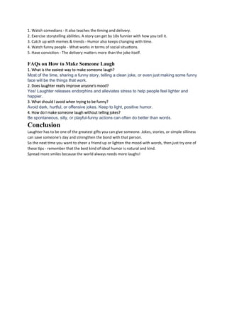 How to Make Someone Laugh, all laughing techniques | DOCX