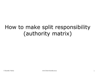 How to make split responsibility | PDF | Business | Business and Finance