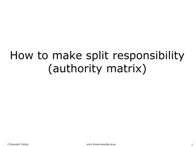 How to make split responsibility | PDF | Business | Business and Finance