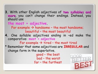 How to make superlatives in english b1 | PPT