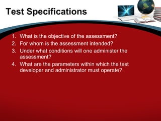How to make table of specs | PPT
