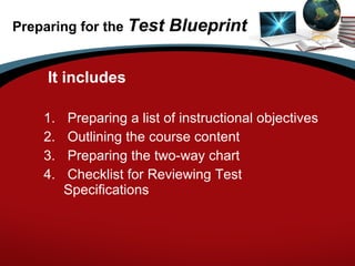 How to make table of specs | PPT