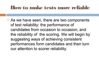 How to make tests more reliable | PPT