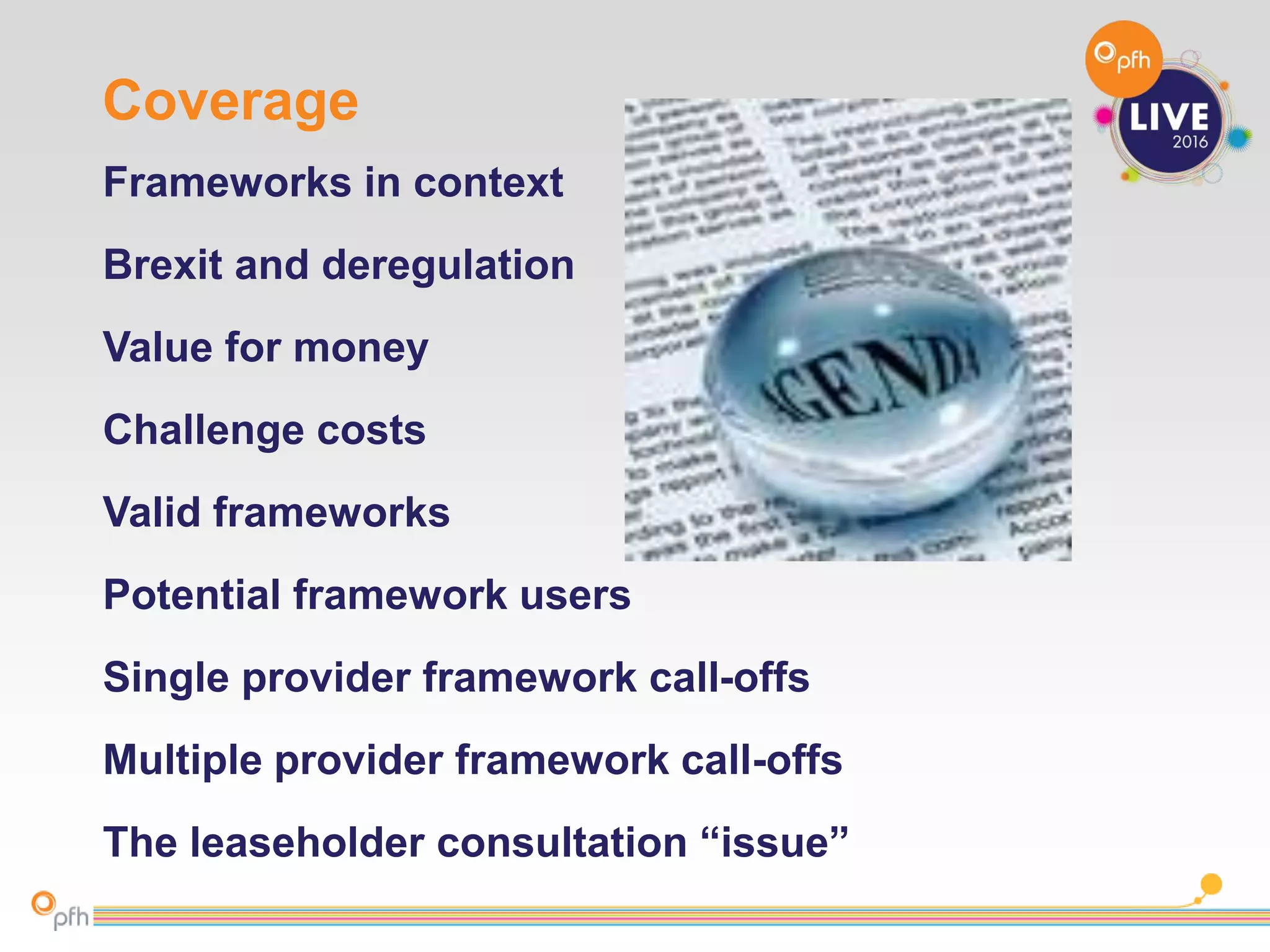 How to make the most of framework agreements - Andrew Millross | PPTX