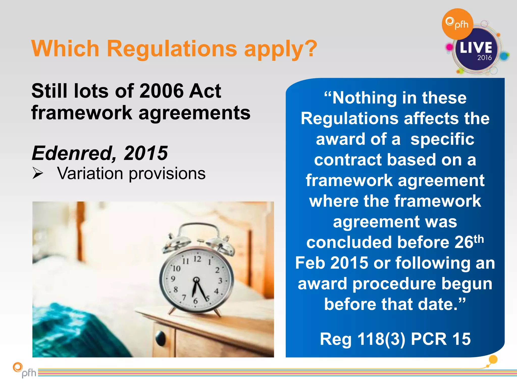 How to make the most of framework agreements - Andrew Millross | PPTX