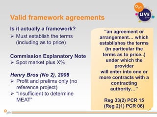 How to make the most of framework agreements - Andrew Millross | PPTX