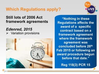 How to make the most of framework agreements - Andrew Millross | PPTX