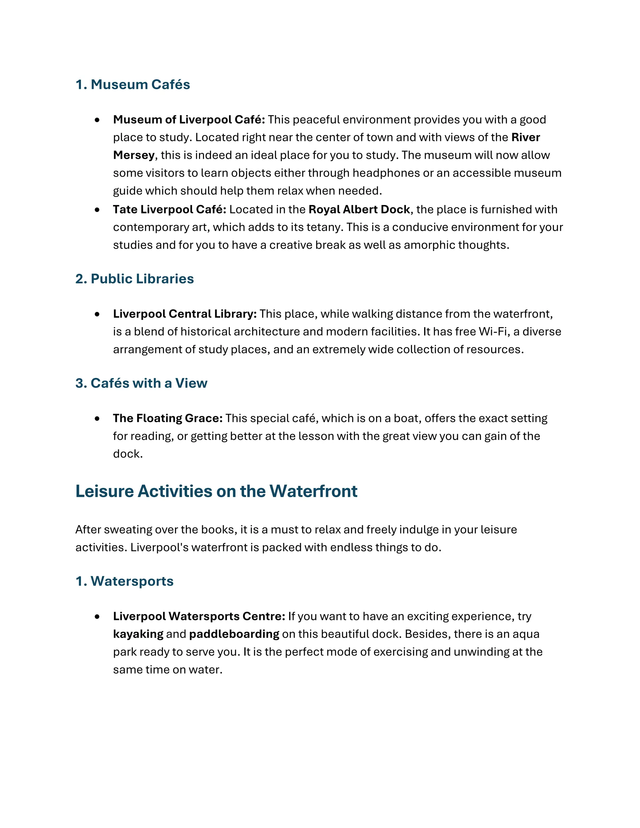 How to Make the Most of Liverpool's Waterfront Study Spots and Leisure ...