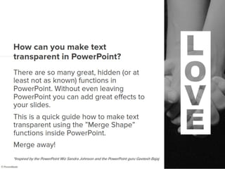How to make font transparent in PowerPoint | PDF