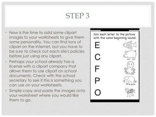 How to make worksheets | PPTX
