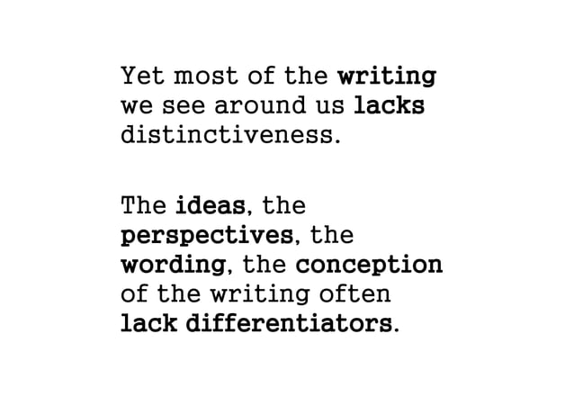 Two ways to make your writing more distinctive | PPT