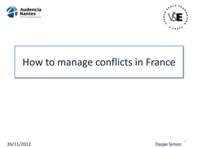How to manage conflicts in France | PPT