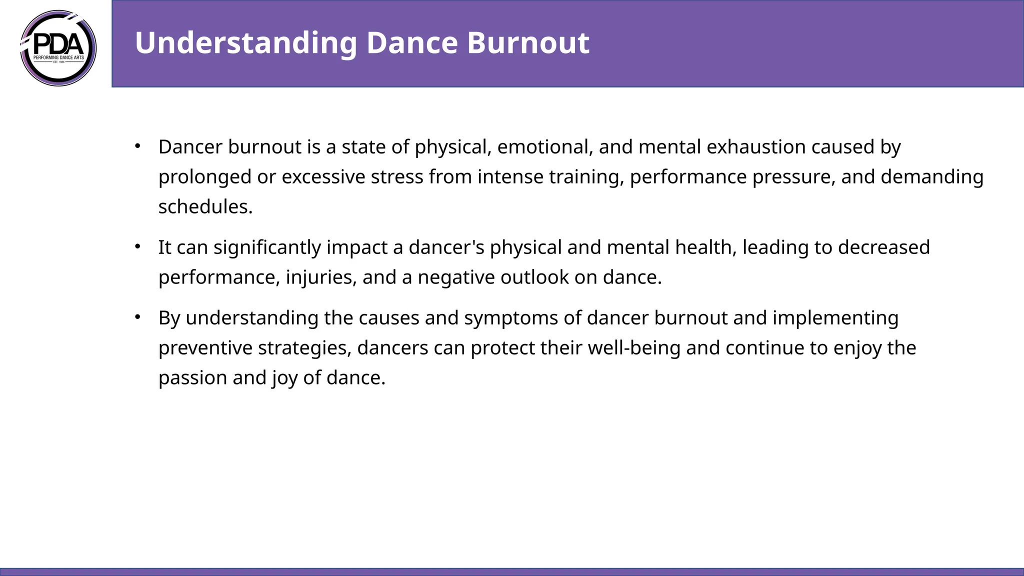Understanding and Preventing Dancer Burnout | PPTX