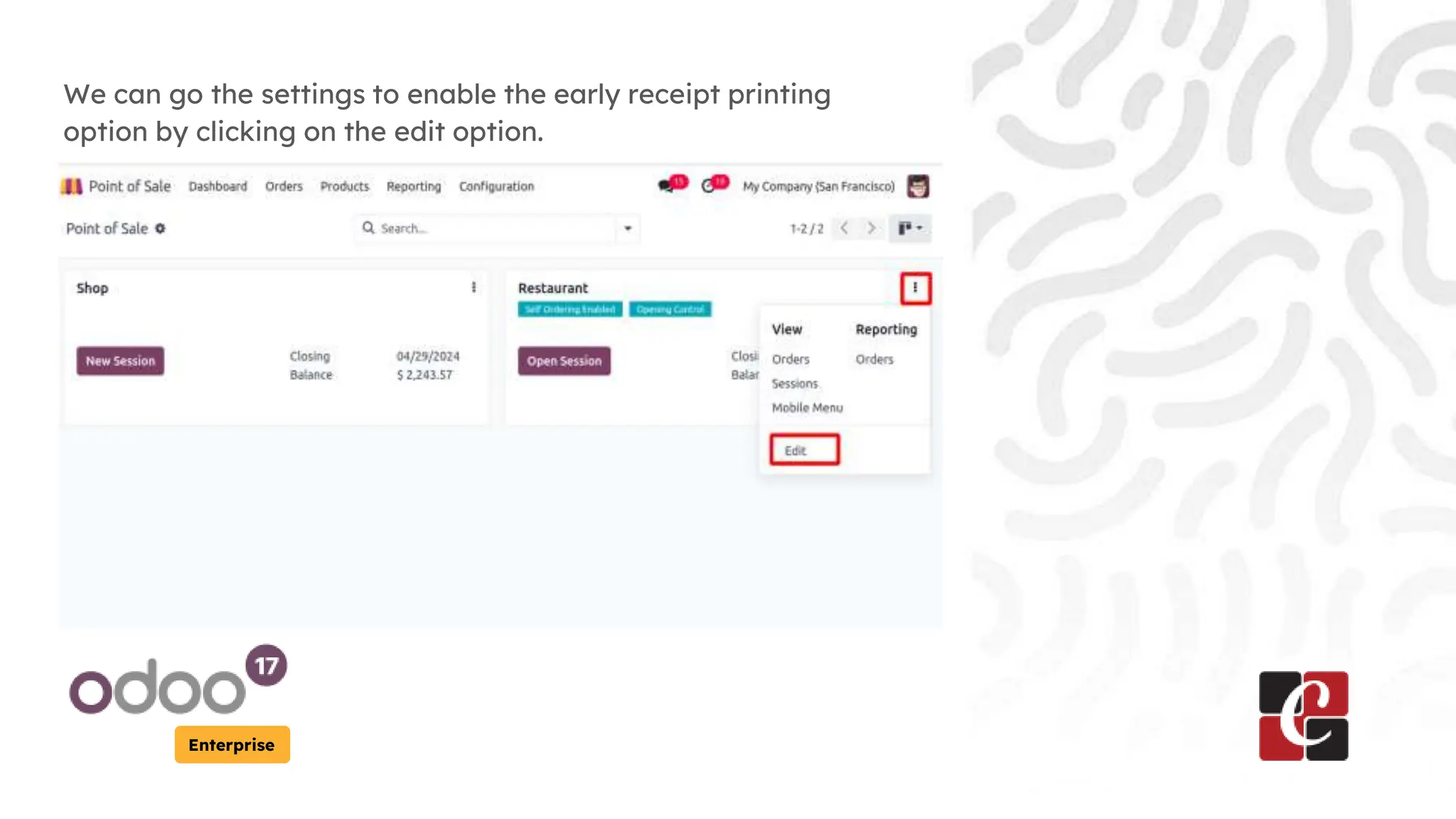 How to Manage Early Receipt Printing in Odoo 17 POS | PPT