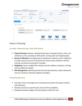 How To Manage Healthcare Projects Using Orangescrum Project Collaboration Tool | PDF