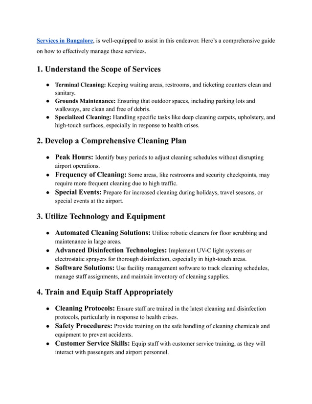 How to Manage Housekeeping Services at the Airport: A Guide for Facility Managers | PDF ...