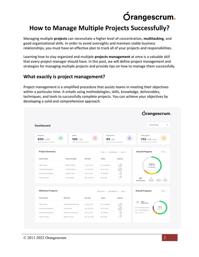 How to Manage Multiple Projects Successfully | PDF