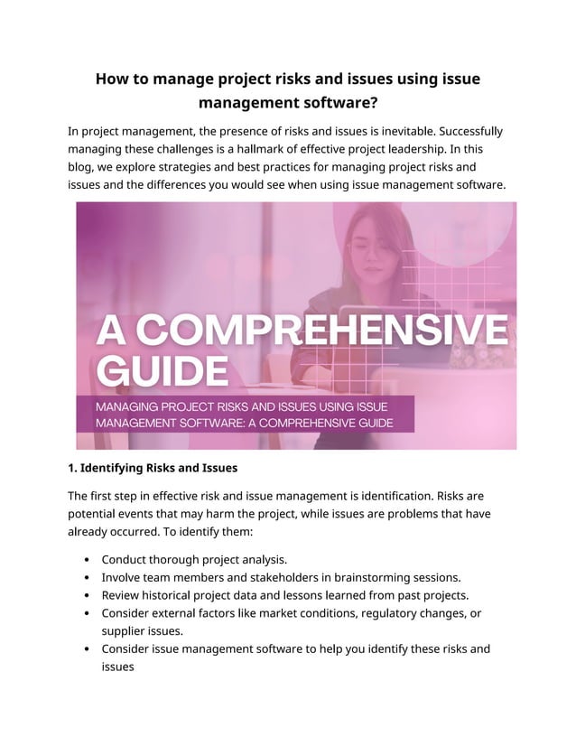 How to manage project risks and issues using issue management software1.docx