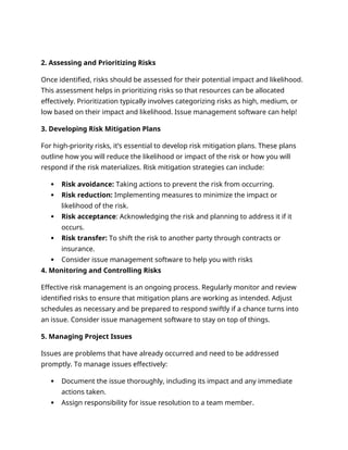How to manage project risks and issues using issue management software1 ...