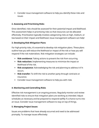 How to manage project risks and issues using issue management software2 ...