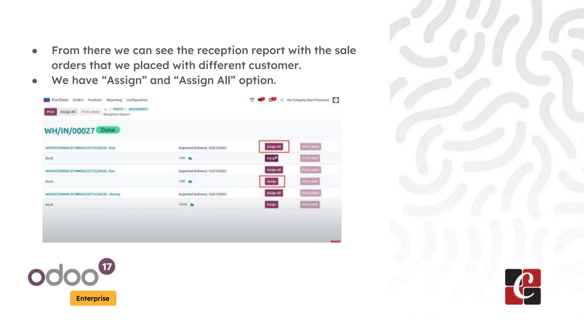 How to Manage Reception Report in Odoo 17 | PPTX