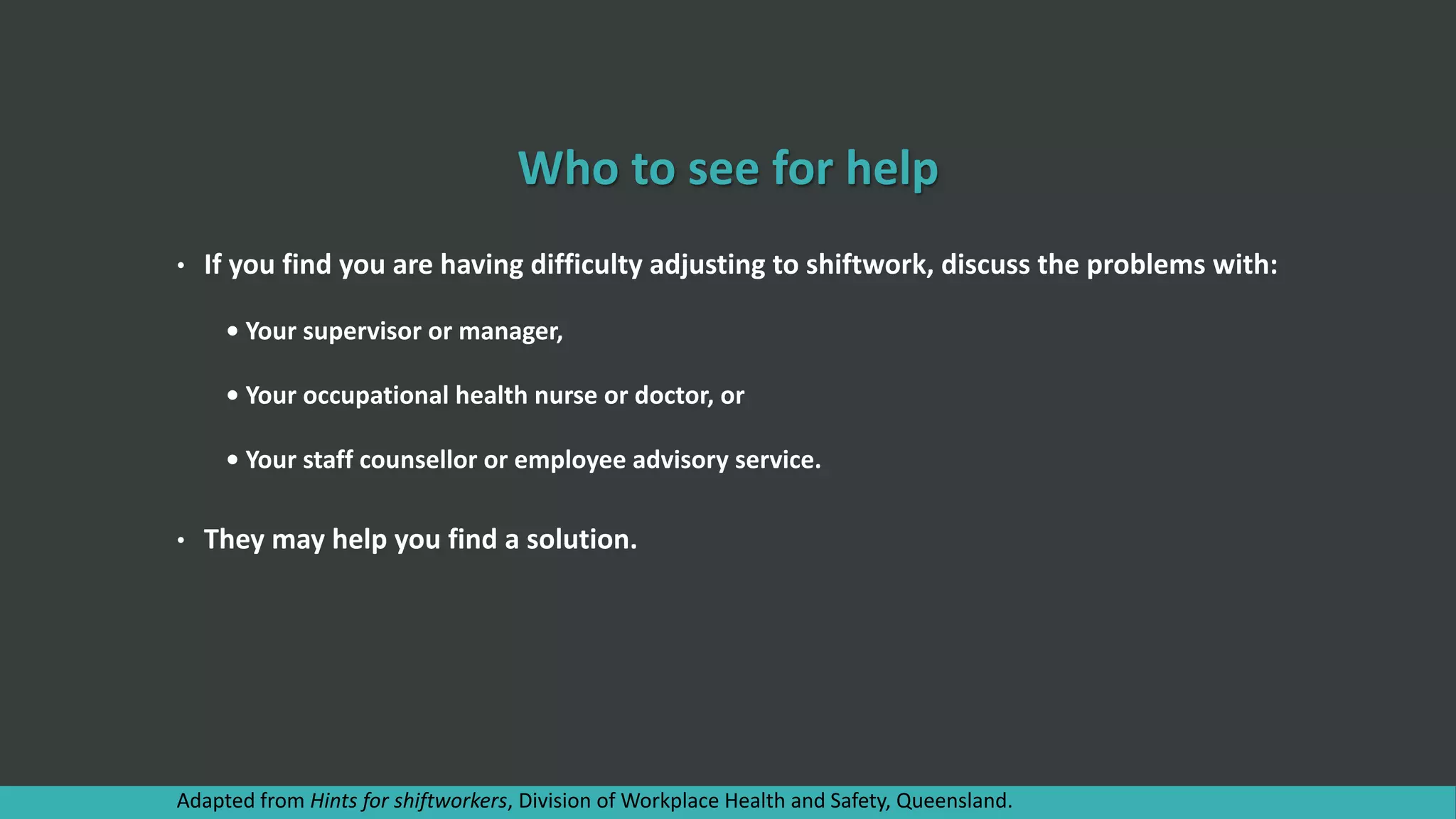 How to manage shiftwork | PPTX