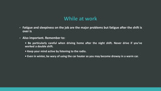 How to manage shiftwork | PPTX