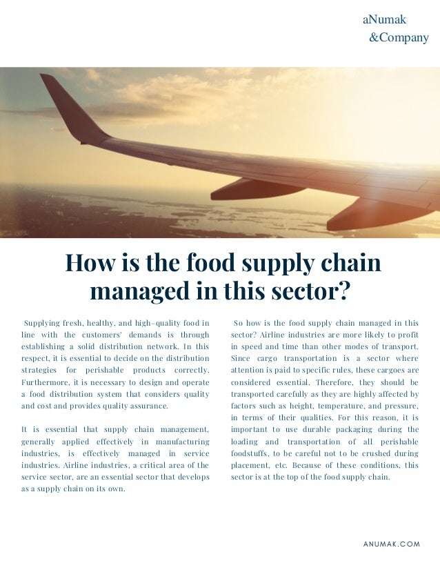 How To Manage The Food Supply Chain In The Airline Industries | PDF