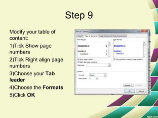 How to manage the table of contents with one click (Microsoft Word 2007 ...