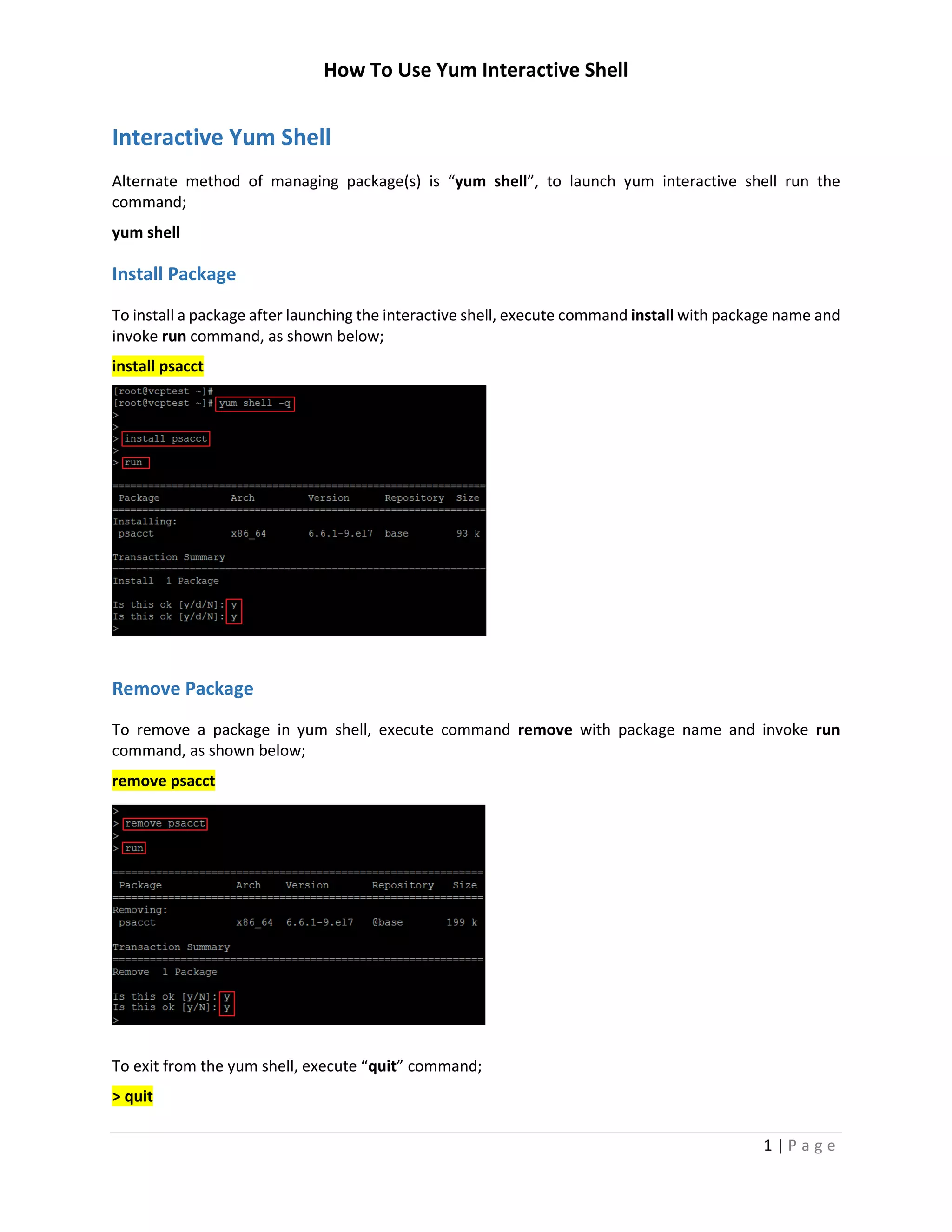 How To Manage Yum Packages Interactive Shell | PDF How To Manage Yum Packages Interactive Shell | PDF