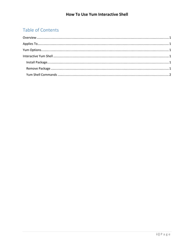 How To Manage Yum Packages Interactive Shell | PDF How To Manage Yum Packages Interactive Shell | PDF