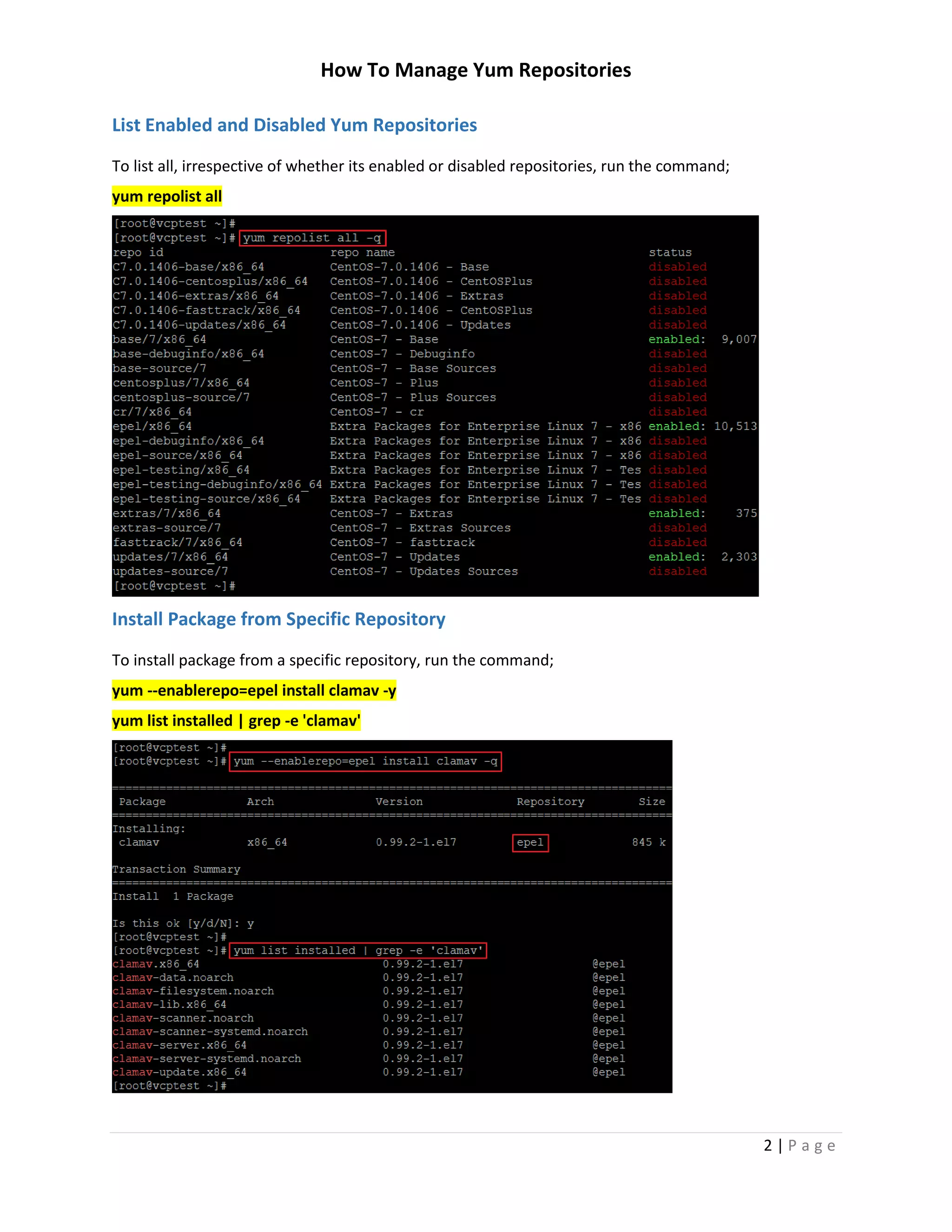 How To Manage Yum Repositories | PDF
