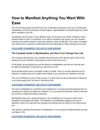 How to Manifest Anything You Want With Ease | PDF