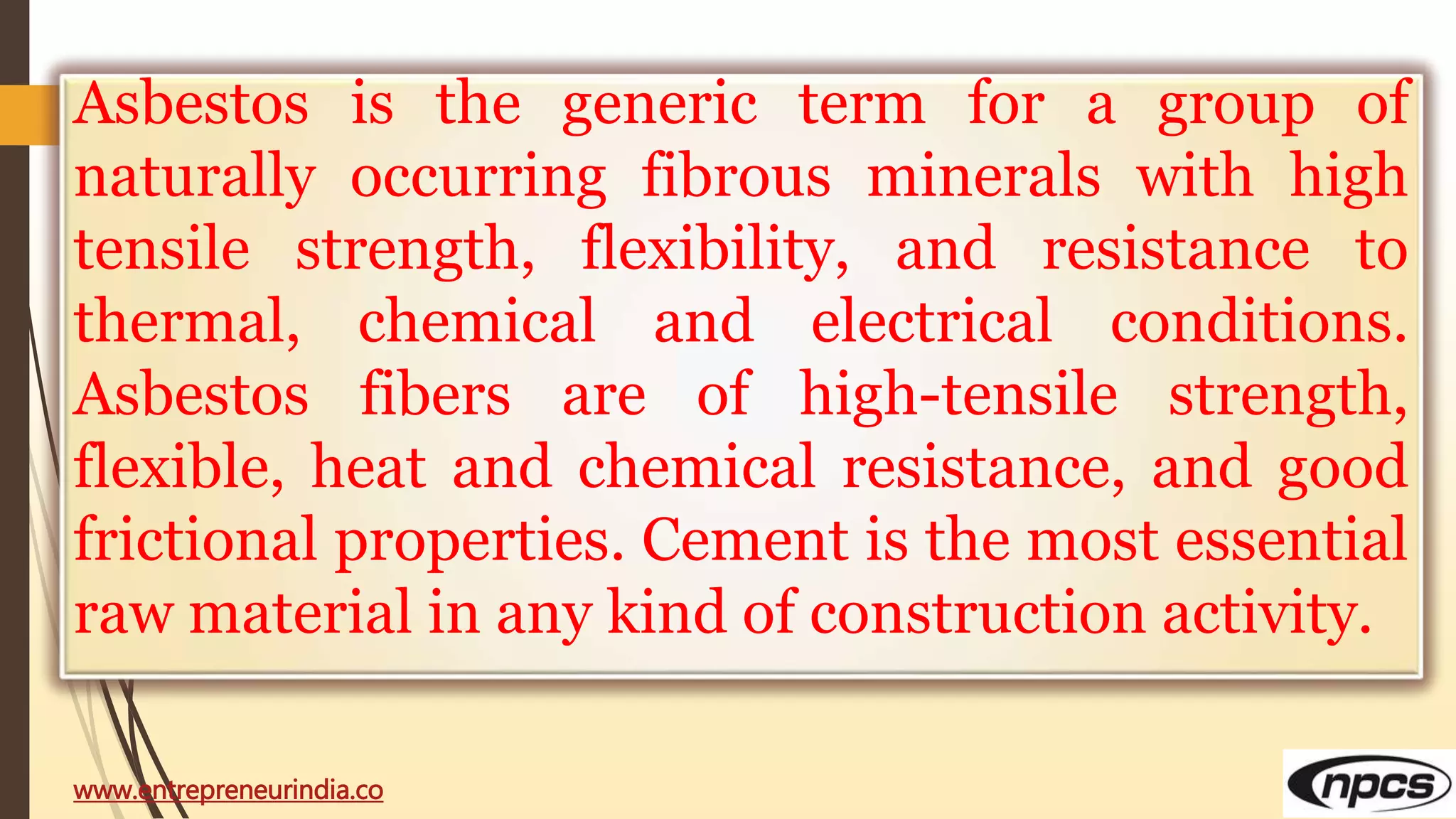 How to Manufacture Asbestos, Cement, Ceramics and Limestone | PPTX