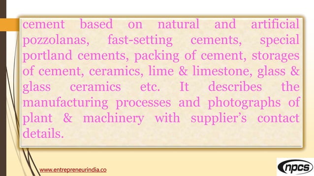 How to Manufacture Asbestos, Cement, Ceramics and Limestone | PPT