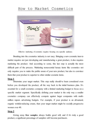 How to market cosmetics | PDF