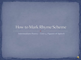 How To Mark The Rhyme Scheme | PPTX