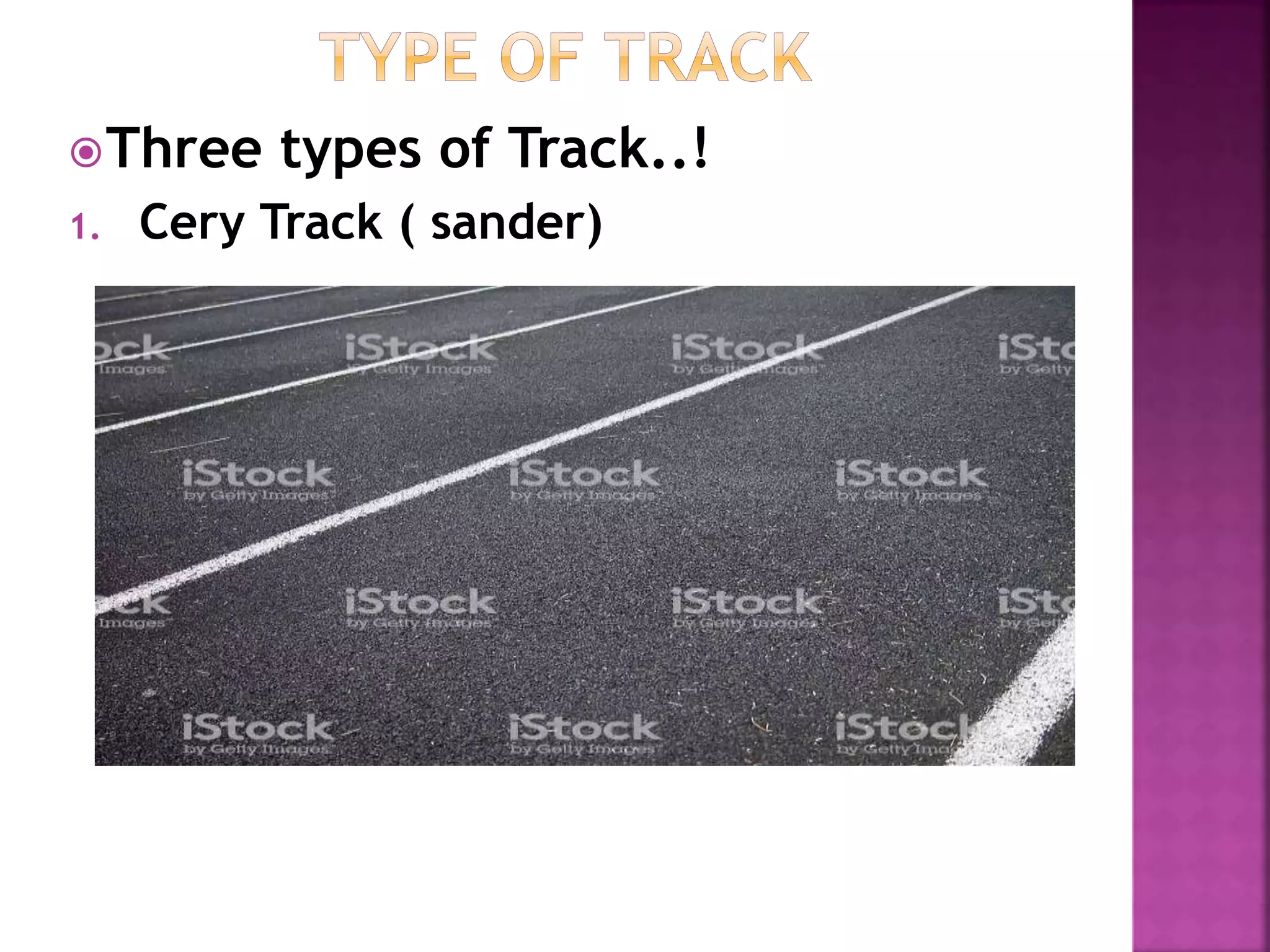 How to mark track 400mt. 84.39
