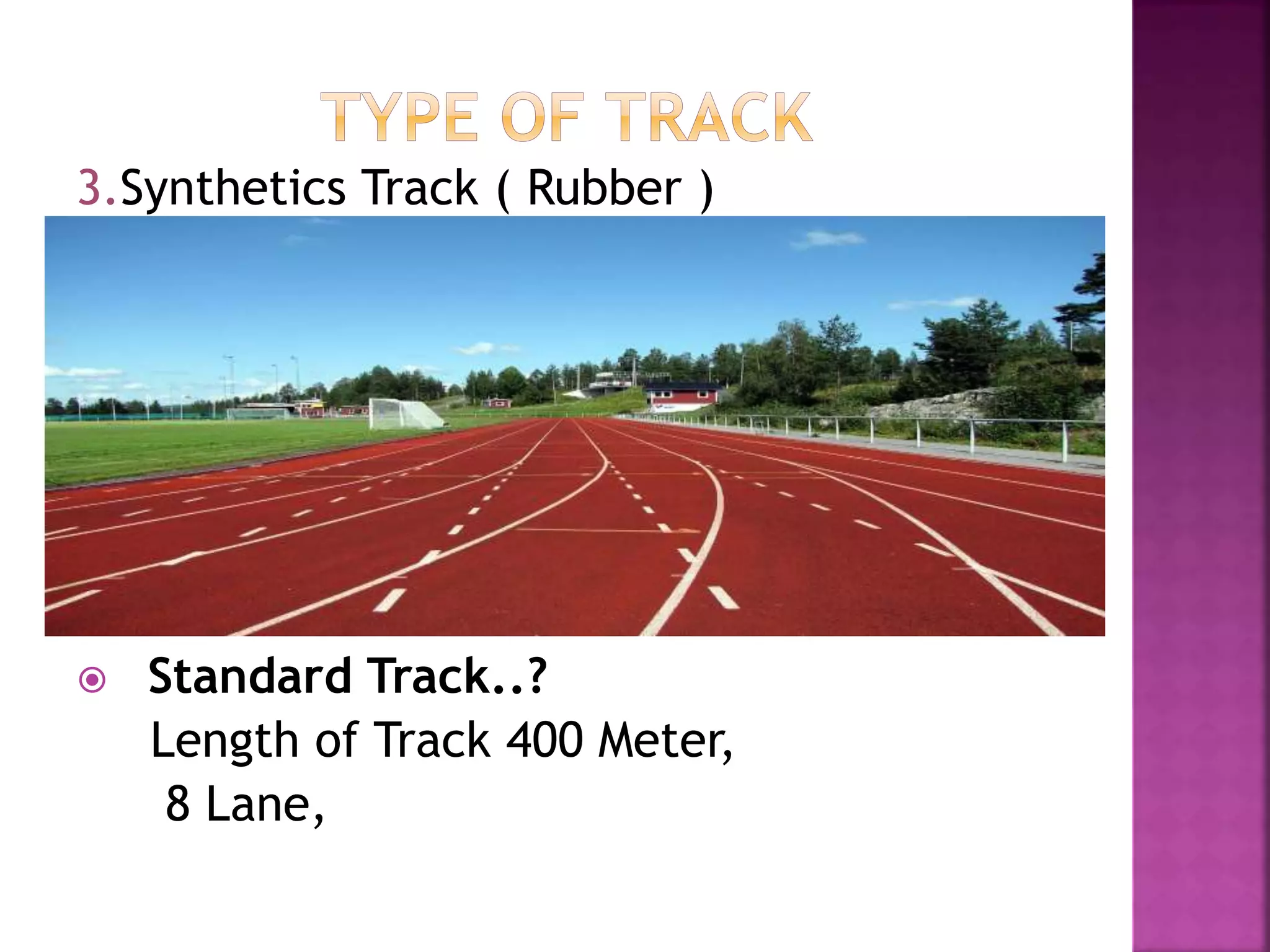 How to mark track 400mt. 84.39