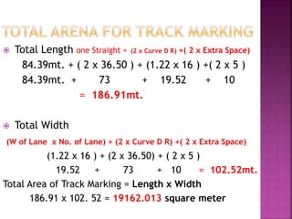 How to mark track 400mt. 84.39