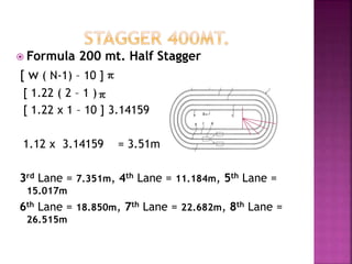 How to mark track 400mt. 84.39