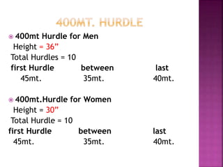 How to mark track 400mt. 84.39