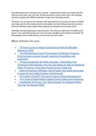 How to Master AI Prompt Engineering Skills for Future Growth | PDF