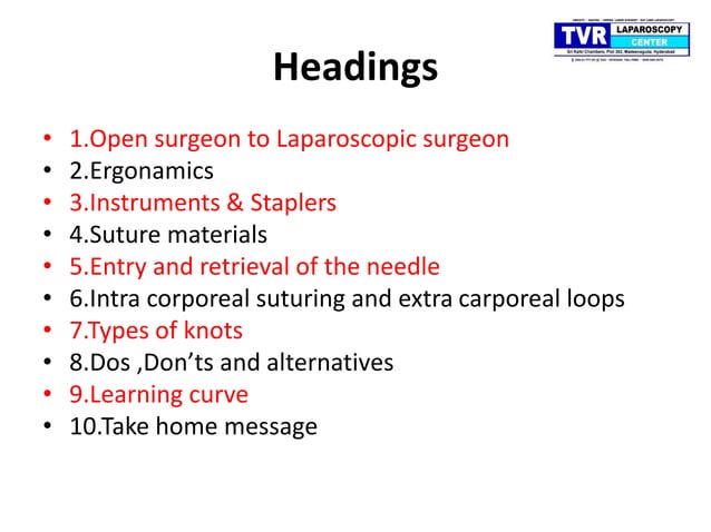How to master in Laparoscopic SuturingDRTVR.pptx | Needlework | Arts and Crafts