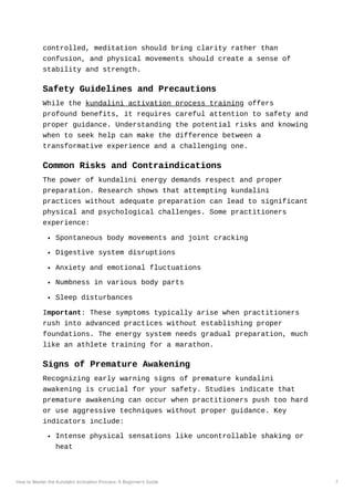 How to Master the Kundalini Activation Process: A Beginner’s Guide | PDF