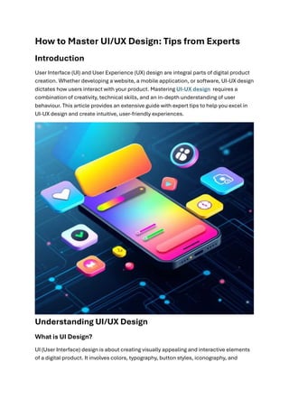 How to Master UI/UX Design: Tips from Experts | PDF