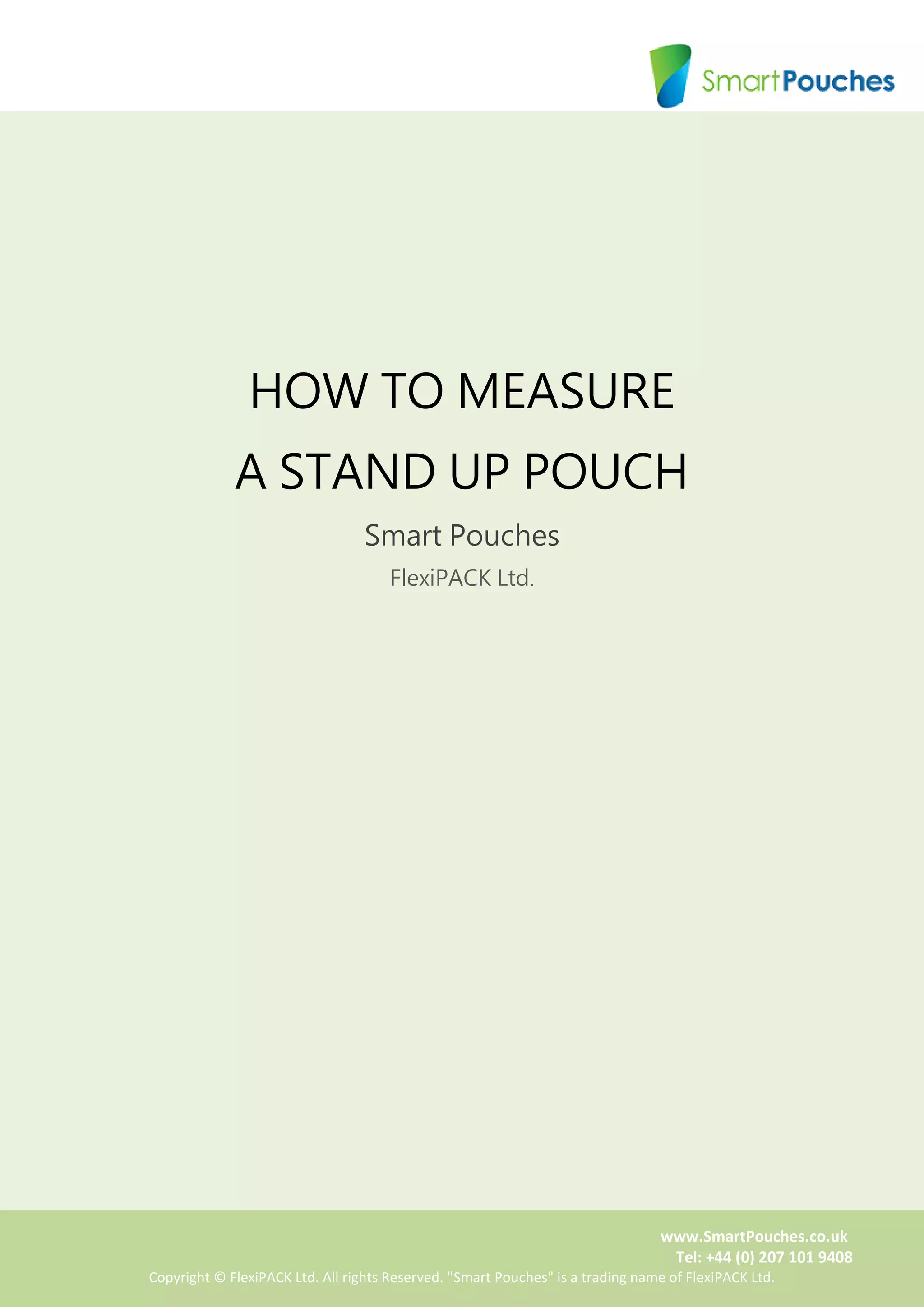 How to measure a stand up pouch | PDF