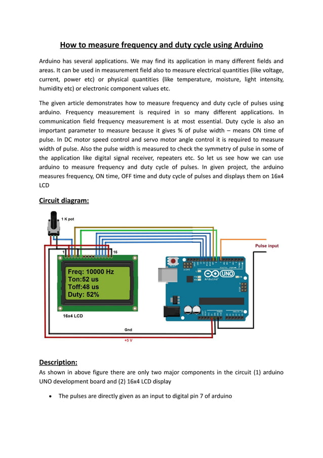 How to measure frequency and duty cycle using arduino | PDF
